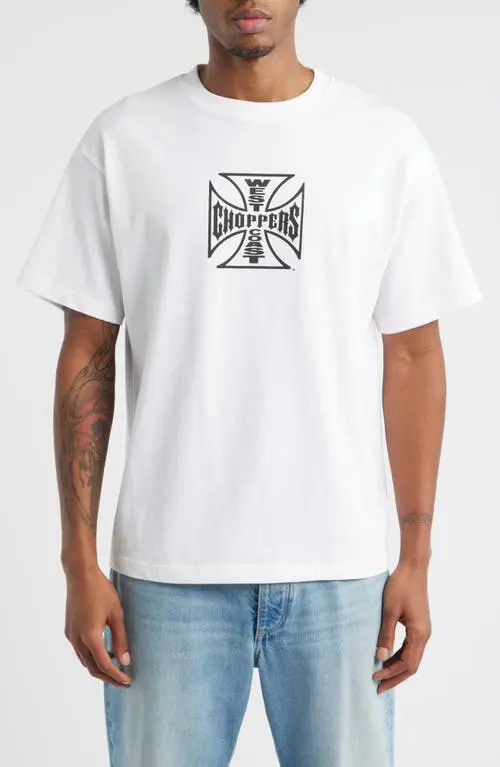 ID SUPPLY CO West Coast Choppers Twin Cobras Cotton Graphic T-shirt - White