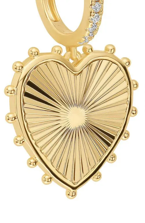 ATHRA LUXE Fluted Heart Drop Hoop Earrings