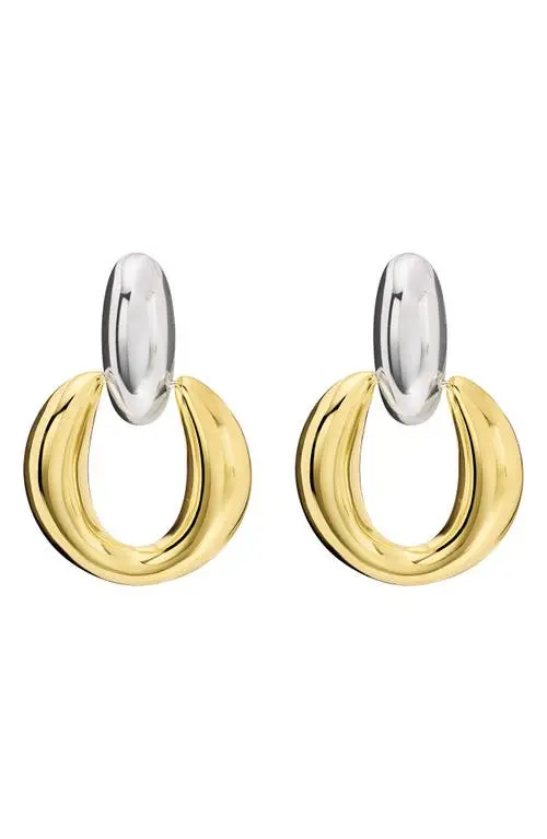 ATHRA LUXE Dolce Sole Two-tone Door Knocker Earrings - Silver