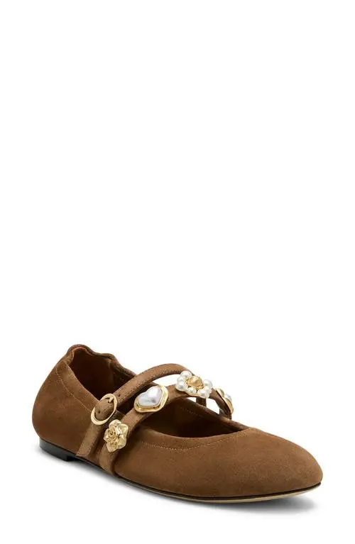 STUART WEITZMAN Socharming Mary Jane Flat - Toasted Almond