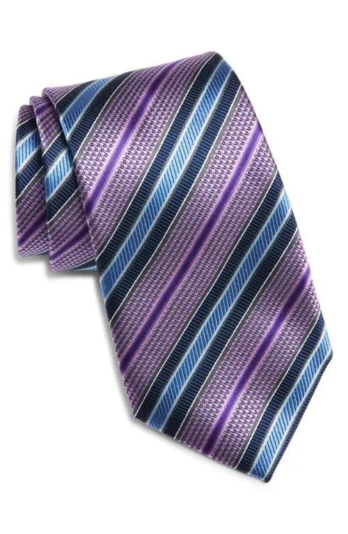 Nordstrom Striped Silk Neck Tie - Purple