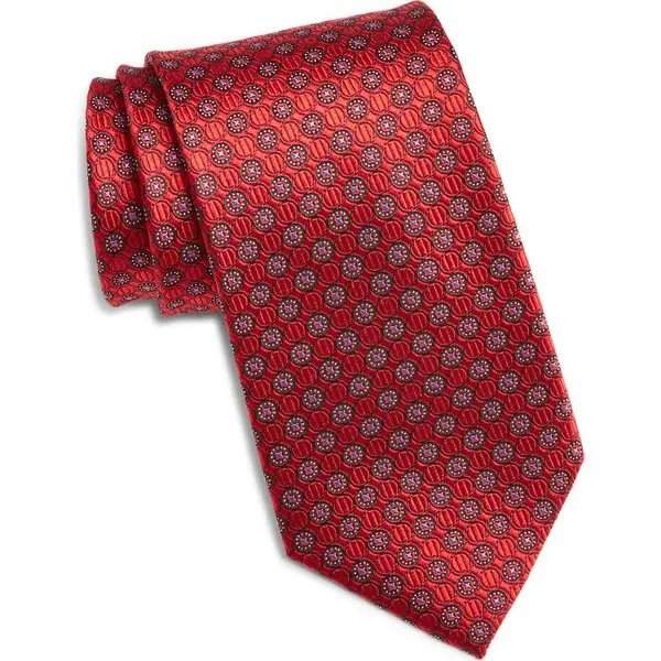 Nordstrom Medallion Silk Neck Tie - Red