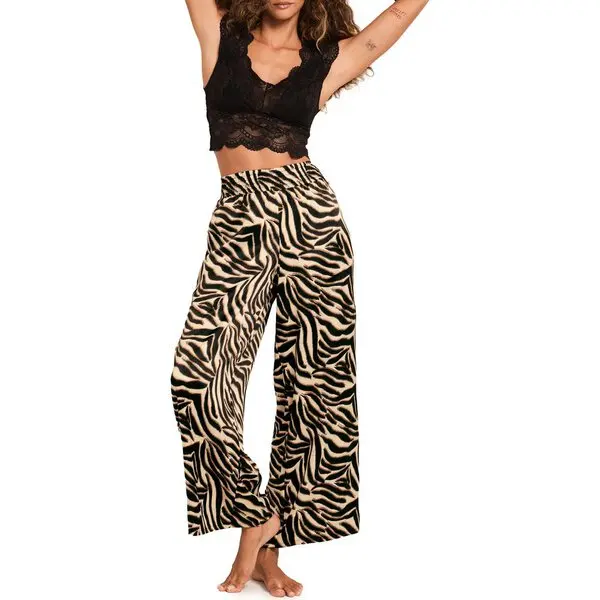 ADORE ME Lace Top And Satin Pant Set - Zebra Print