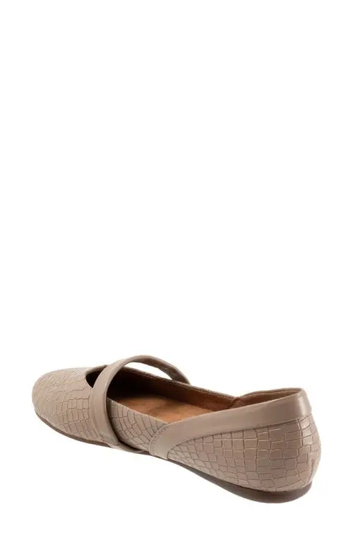 Softwalk Samara Mary Jane Flat - Taupe Croco