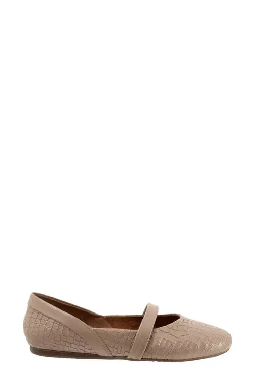 Softwalk Samara Mary Jane Flat - Taupe Croco