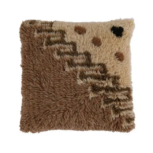 STORIED HOME New Zealand Wool Tufted Pillow - Brown