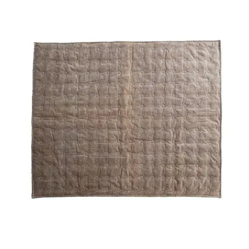 STORIED HOME Cotton Velvet Quilted Throw