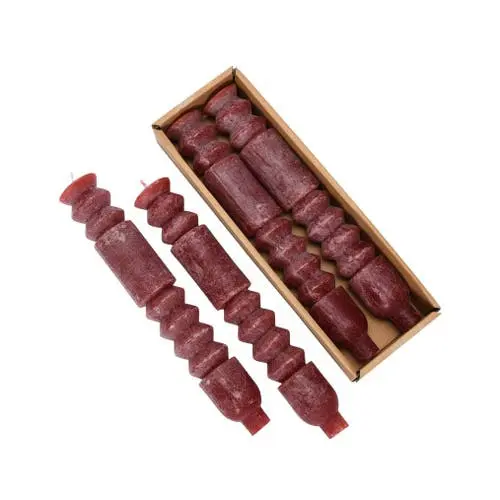 STORIED HOME Unscented Taper Candles In Box - Red