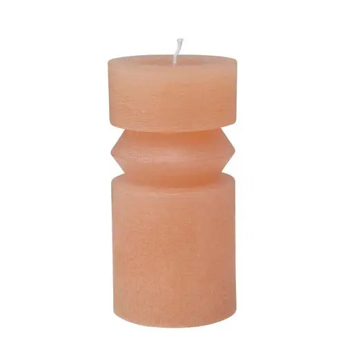 STORIED HOME Unscented Pillar Candle - Pink