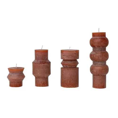 STORIED HOME Unscented Pillar Candle - Orange