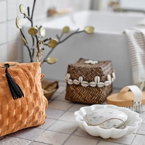 STORIED HOME Carved Marble Dish