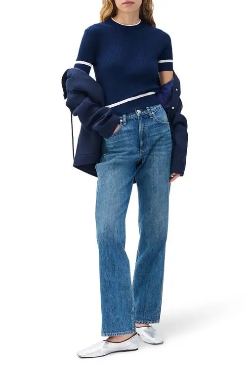 Rag & Bone Kassy Rib Short Sleeve Sweater