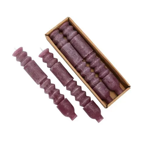 STORIED HOME Unscented Taper Candles In Box - Purple
