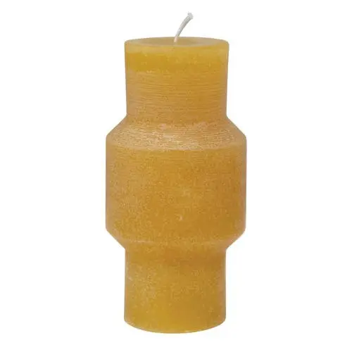 STORIED HOME Unscented Pillar Candle - Yellow