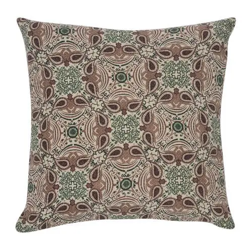 STORIED HOME Recycled Cotton Blend Pillow - Green