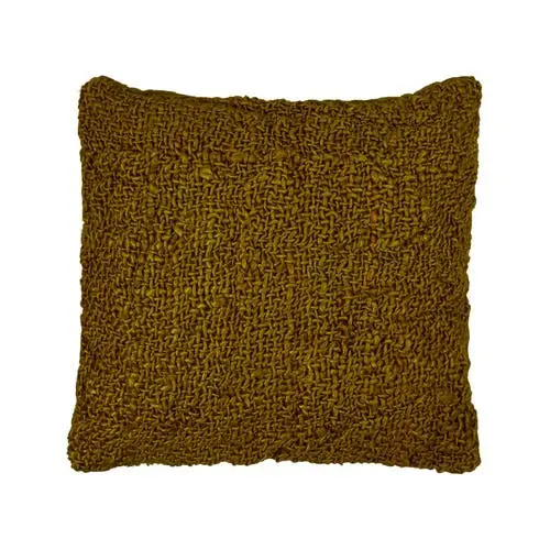 STORIED HOME Woven Pillow - Yellow