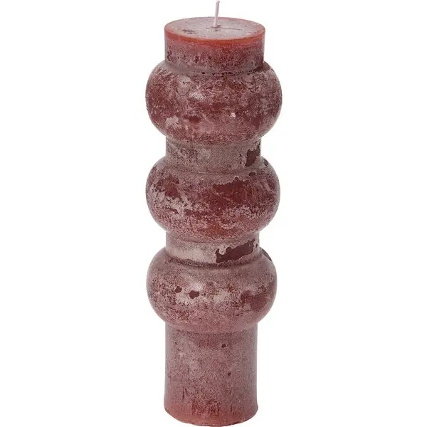 STORIED HOME Unscented Pillar Candle - Red