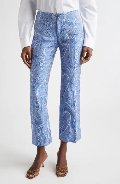 Etro Microcheck Embroidered Paisley Pants