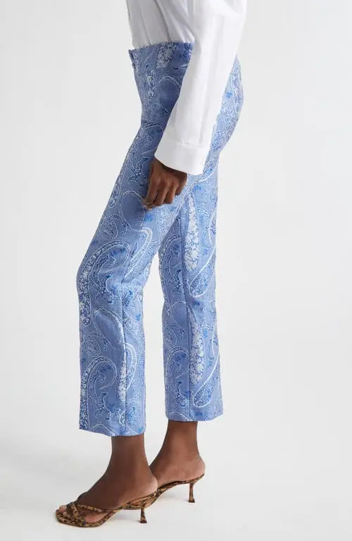 Etro Microcheck Embroidered Paisley Pants