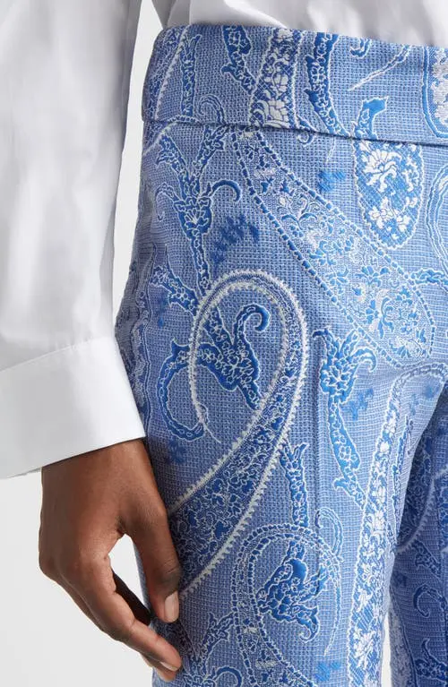 Etro Microcheck Embroidered Paisley Pants