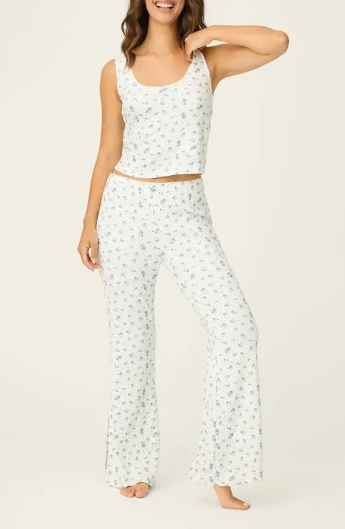 PJ Salvage More Amour Floral Ditsy Pointelle Pajamas - Ivory