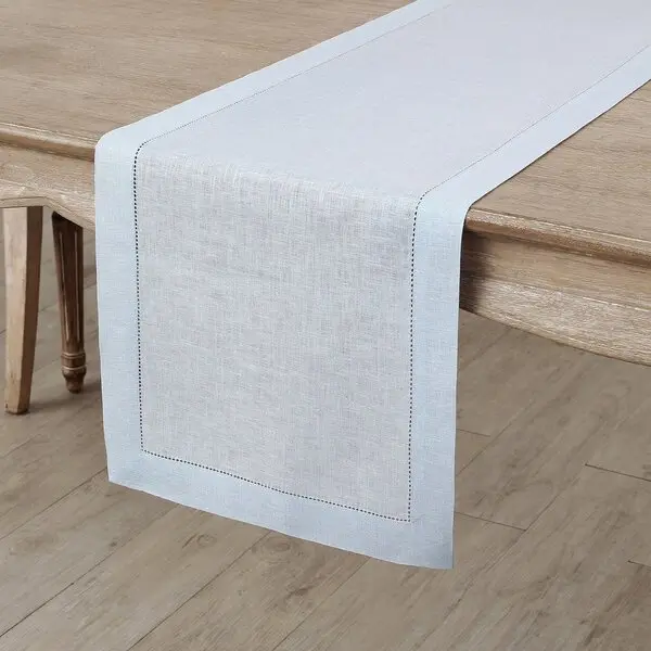 Solino Home Linen Table Runner For Dining Table - Light Blue