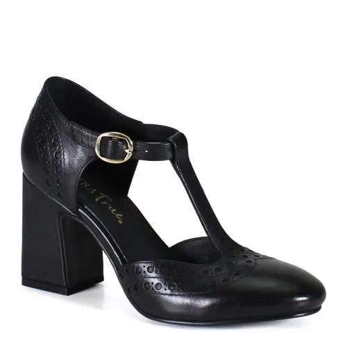 DIBA TRUE Juke Box Leather Mary Jane Heel - Black