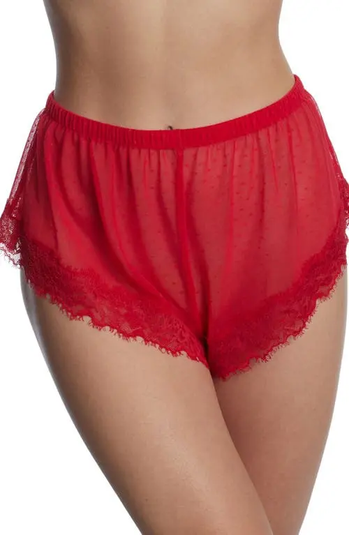 SKARLETT BLUE Entice Sheer Tap Pants - Bright Cherry