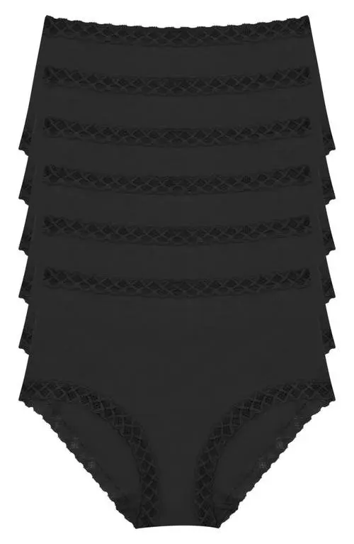 Natori Bliss 6-pack Stretch Cotton Full Briefs - Black