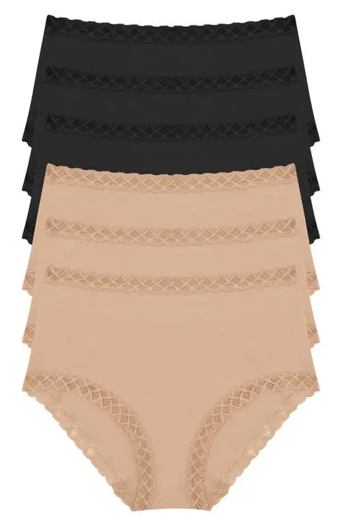 Natori Bliss 6-pack Stretch Cotton Full Briefs - Black/cafe