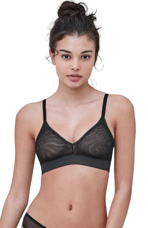 SKARLETT BLUE Spellbound Sheer Plunge Wireless Bralette - Black