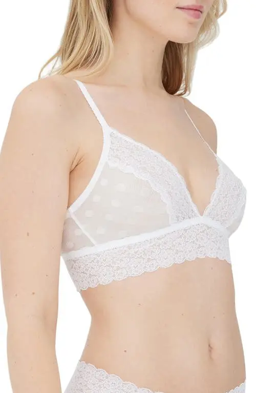 SKARLETT BLUE Dare Dot Pattern Plunge Bralette - White
