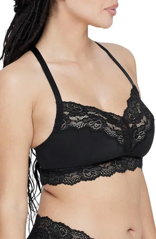 SKARLETT BLUE Goddess Busty Racerback Lace Bralette - Black