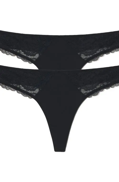 SKARLETT BLUE Minx Lace Thong 2-pack - Black