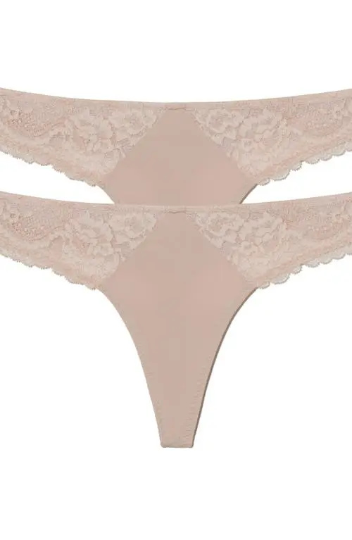 SKARLETT BLUE Minx Lace Thong 2-pack - Cashmere/blush