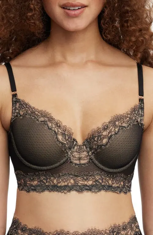 SKARLETT BLUE Entice Longline Underwire Bra - Black/nylon