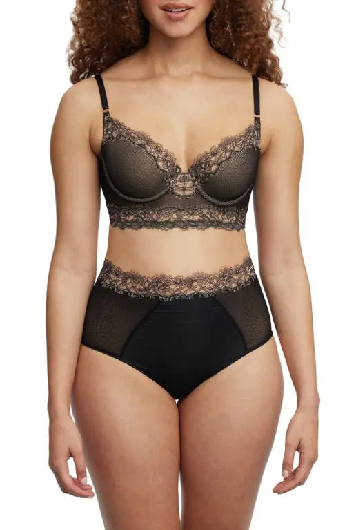 SKARLETT BLUE Entice Longline Underwire Bra - Black/nylon