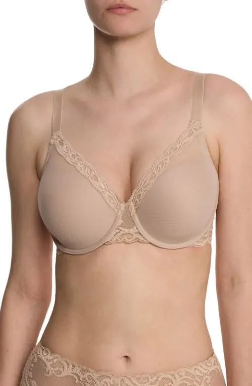 Natori Feathers Full Figure Plunge T-shirt Bra - Cafe