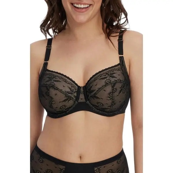 SKARLETT BLUE Lacy Underwire Full Coverage Bra - Black