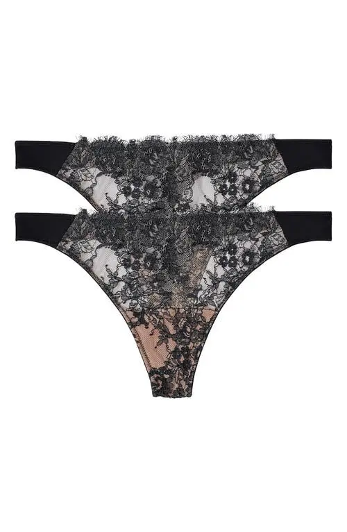 SKARLETT BLUE Entice 2-pack Thongs - Black/nylon