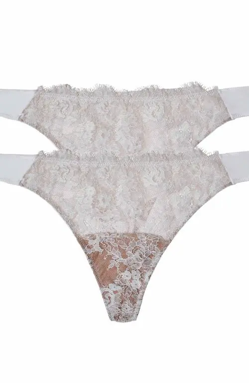 SKARLETT BLUE Entice Lace Front Thong 2-pack - White/nylon