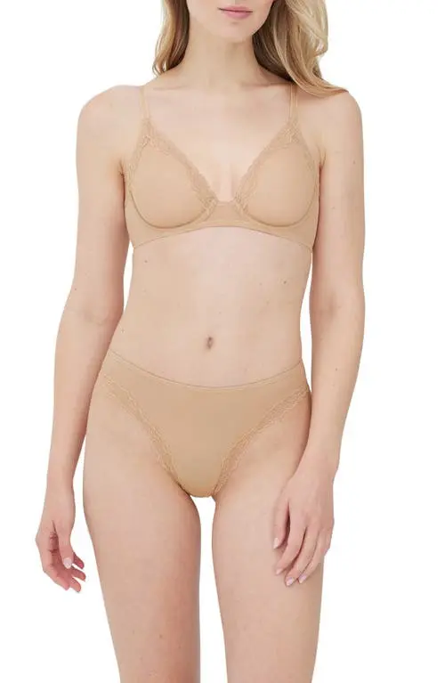 SKARLETT BLUE Passion Underwire Plunge Unlined Mesh Bra - Nylon