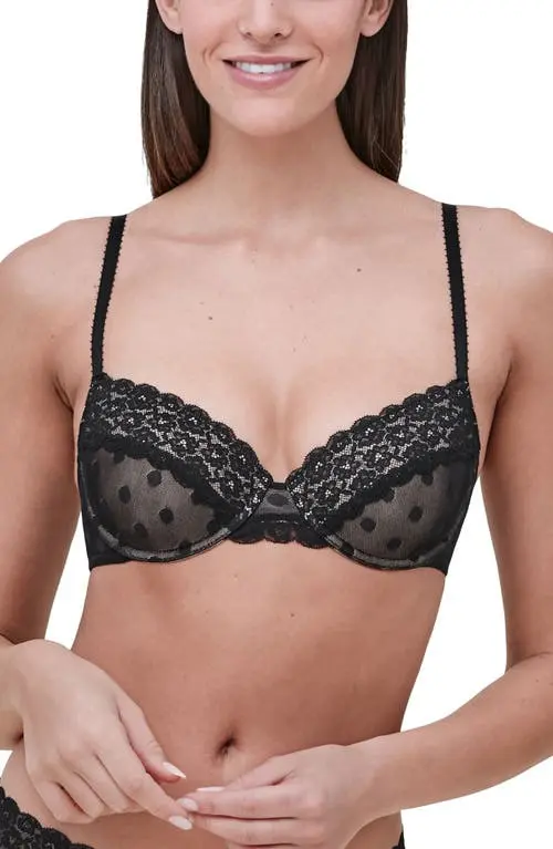 SKARLETT BLUE Dare Demi T-shirt Bra - Black/nylon