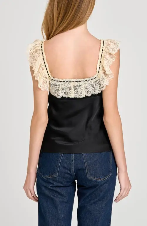 WAYF Ella Lace Trim Camisole - Black