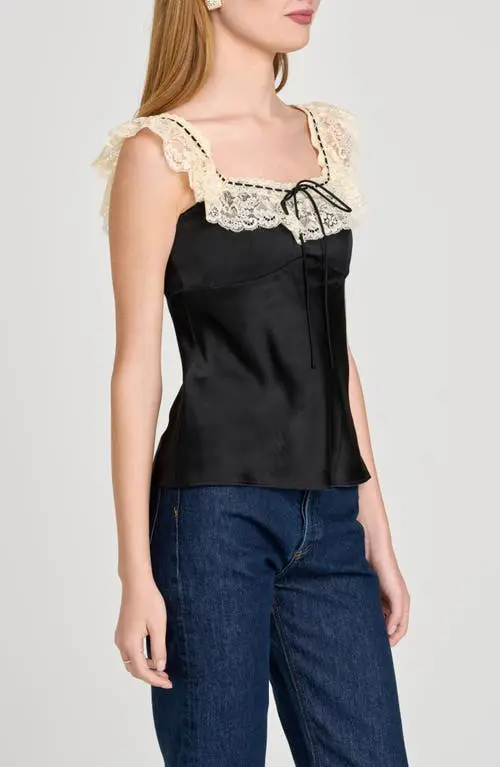 WAYF Ella Lace Trim Camisole - Black