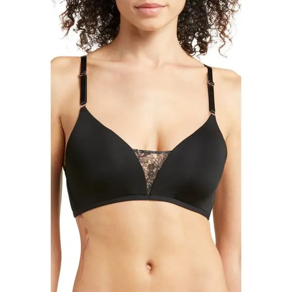 SKARLETT BLUE Entice Wireless Push-up Bra - Black/nylon