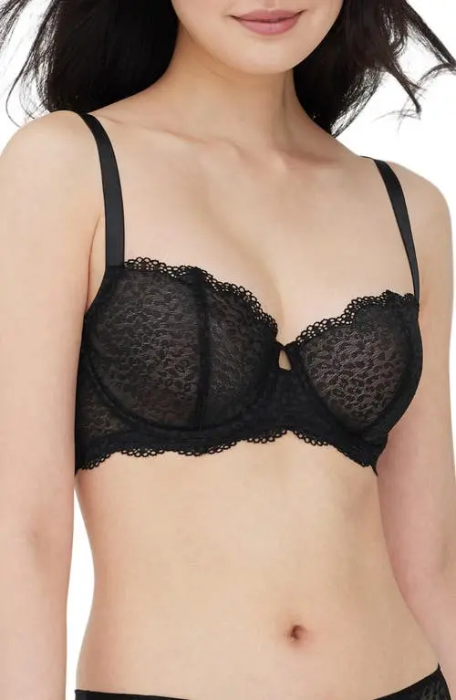 SKARLETT BLUE Rouse Full Coverage Lace Balconette Bra - Black