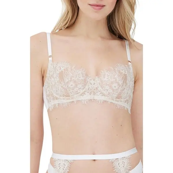 SKARLETT BLUE Entice Lace Balconette Underwire Bra - White/nylon