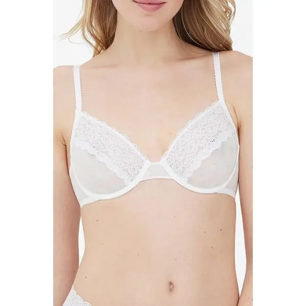 SKARLETT BLUE Dare Dot Pattern Unlined Underwire Bra - White