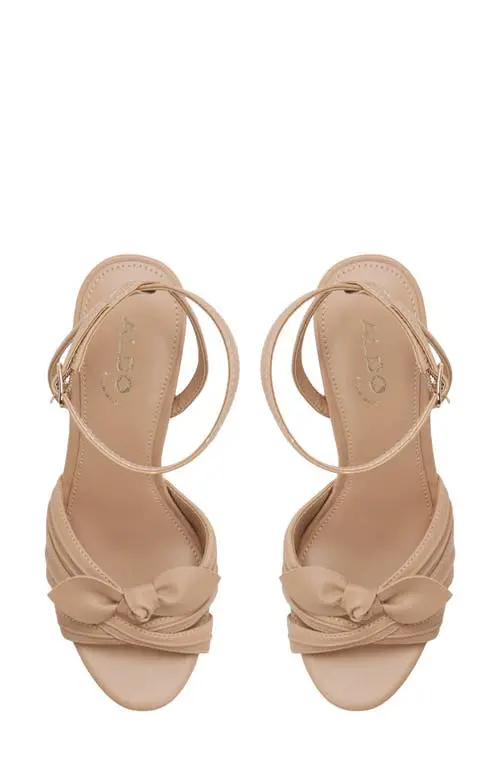 Aldo Ankle Strap Platform Wedge Sandal - Tan